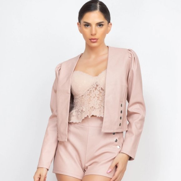 Jackets & Coats | Side Button Detailed Jacket Shorts Set | Poshmark